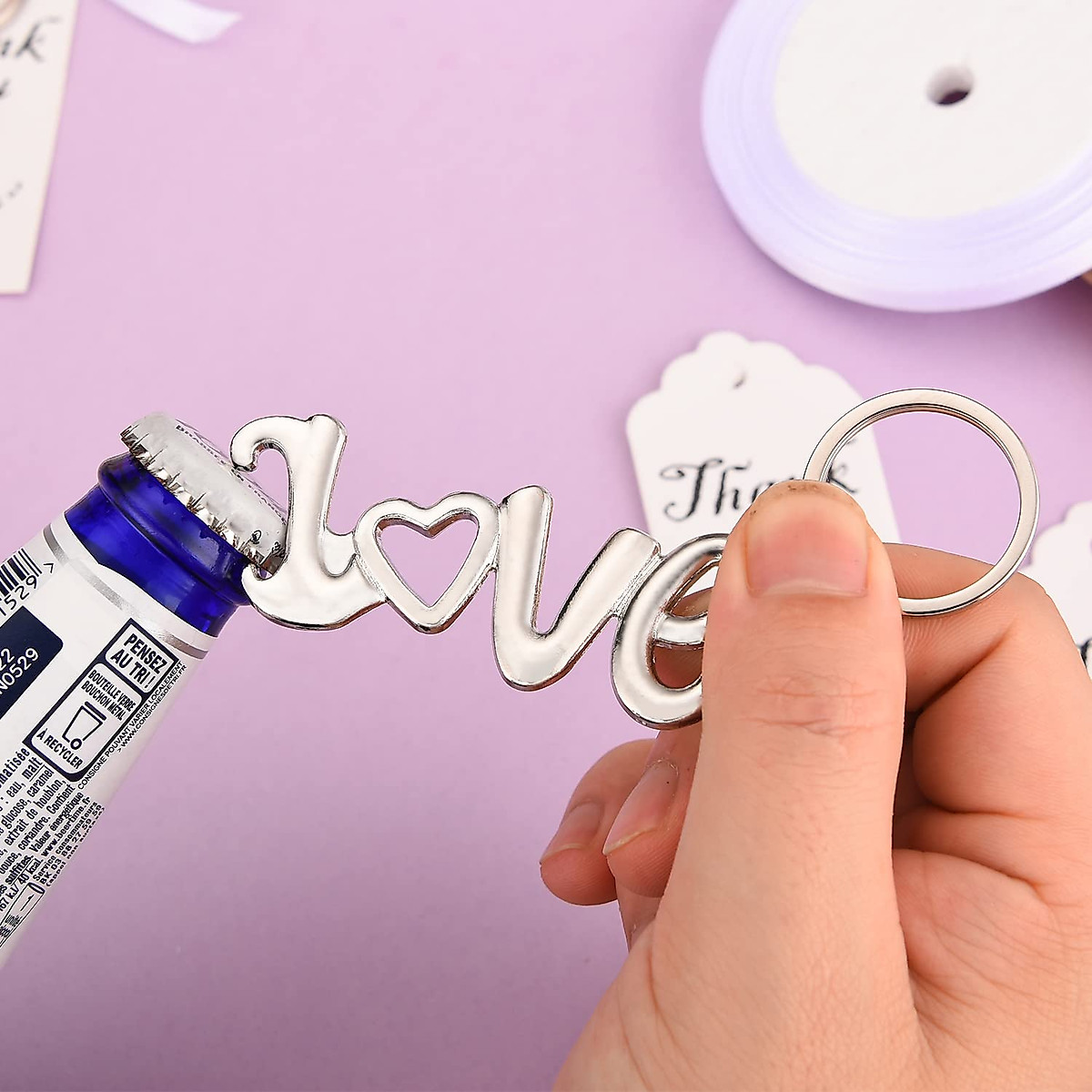 VZCBZC 24PCS Silver Love Bottle Openers for Wedding Favors Bridal Shower Favors,Gifts,Decorations or souvenirs for Guests