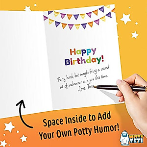 Super Funny Happy Birthday Card by Witty Yeti. 5"x7" Joke Greeting Card. Hilarious Adult Gift for Men or Women. Perfect Idea to Celebrate a 40th, 50th Bday or Sarcastic Present for Grandma and Grandpa