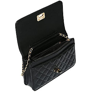 Women Shoulder Bag Grid Crossbody Handbag Daily Leather Stylish Evening Chain Bag