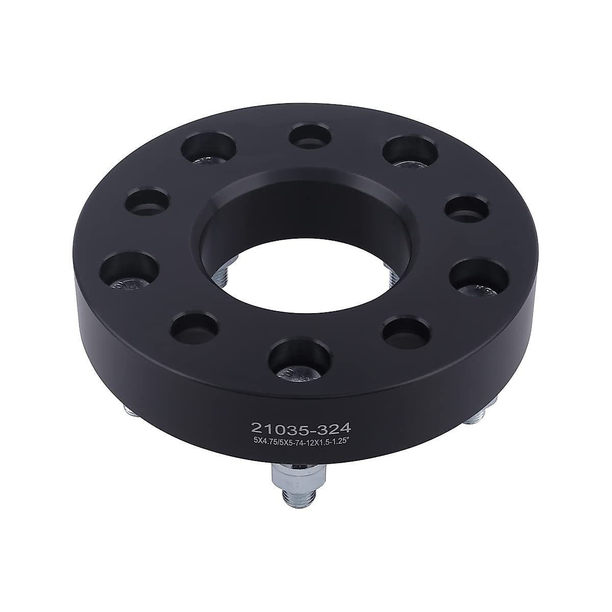 VLAOSCHI Black Forged 5x5 to 5x4.75 Wheel Adapters 1.25 Inch with 12x1.5 Studs Compatible with Chevy D-odge 5 Lug 5x127 to 5x120.65 for Caprice Impala Grand Caravan Journey Town Country - Pack of 4