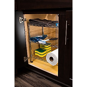 Internet's Best 3-Tier Mini Wire Utility Shelving - Chrome - Shelf - Adjustable Rack Unit - Kitchen Bathroom Pantry Laundry Storage - Under The Sink Organization - Organize Your Cabinets - SPI