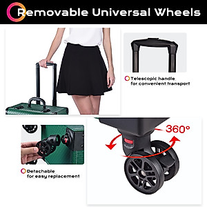 BYOOTIQUE Rolling Makeup Train Case Lockable Portable Cosmetic Organizer Trolley 2 Drawer Beauty Salon