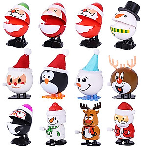 Max Fun 12pcs Christmas Wind Up Stocking Stuffers Toys Assortment for Christmas Party Favors Goody Bag Filler (Christmas Wind up Toys)