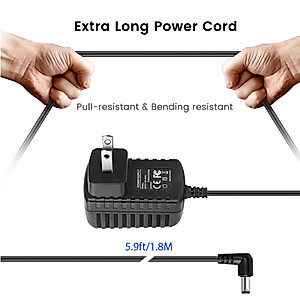 Power Cord for Shark VM200 VM200 VC200 UM200 VM20026 VM200C UM205 VC205 Series VACMOP Pro Cordless Hard Floor Vacuum Mop Adapter Power Cord