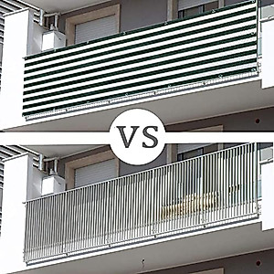 LXLIGHTS Balcony Protection Privacy Screens, HDPE Windproof Anti-UV Height 0.75m/0.9m Screen Fence with Cable Ties, Weatherproof Sun Shade Cover for Outdoor Garden Terrace, 29 Sizes