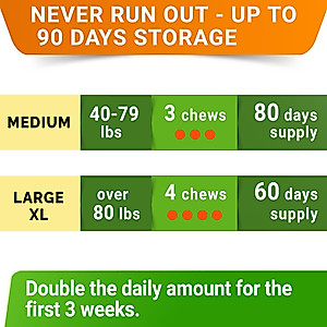 Senior Advanced Glucosamine Joint Supplement for Dogs - Hip & Joint Pain Relief - Small + Large Breeds -Omega-3 Fish Oil - Chondroitin, MSM- Mobility Soft Chews for Older Dogs - Bacon Flavor - 240Ct