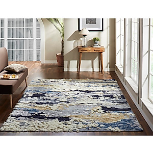 Kalaty Polaris PO-015 912 Feet, Blue Tones Area Rug, 8'6" x 11'6"
