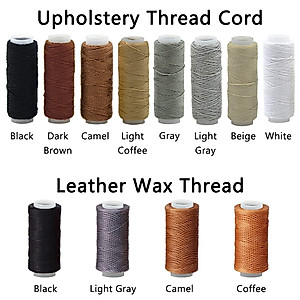 34 Pack Upholstery Repair Kit, Leather Craft Sewing Tools Needles Canvas Thread and Needles Tape Measure Stitching Needles for Leather Repair Kit