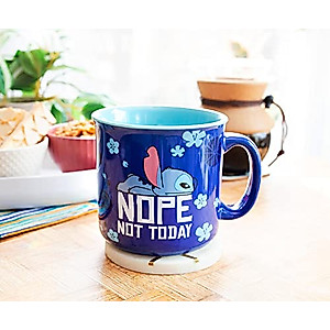 Disney Lilo & Stitch Nope Not Today Ceramic Camper Mug | Holds 20 Ounces