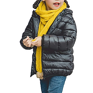 WUSENST Baby Boys Girls Winter Coats Hoods Light Puffer Down Jacket Outwear Black