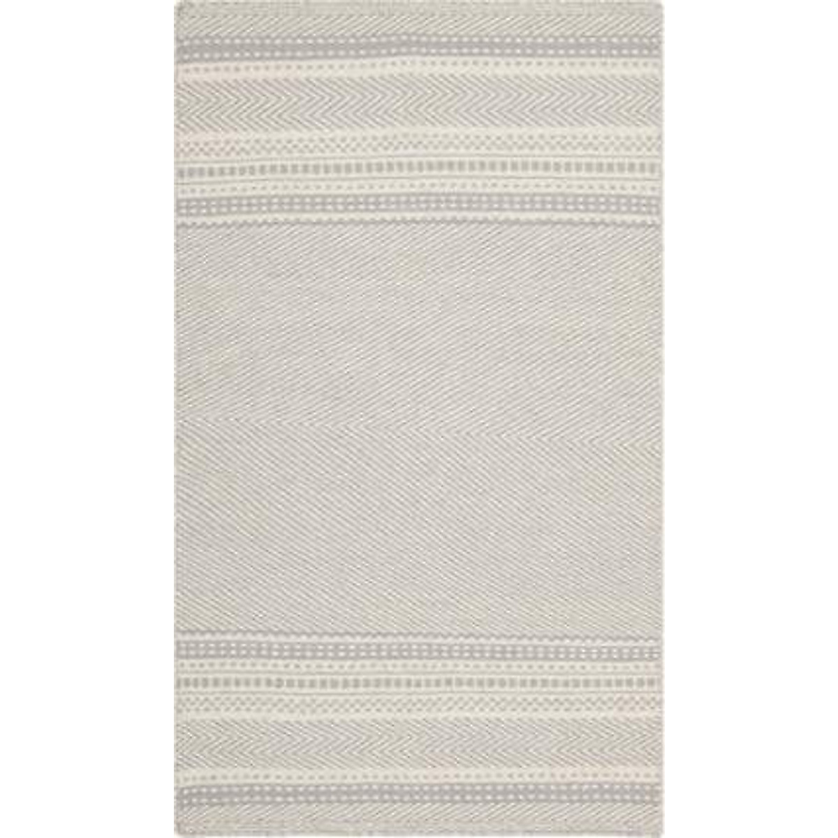 SAFAVIEH Kilim Collection Accent Rug - 2'6" x 4', Grey & Ivory, Handmade Flat Weave Wool, Ideal for High Traffic Areas in Entryway, Living Room, Bedroom (KLM419B)