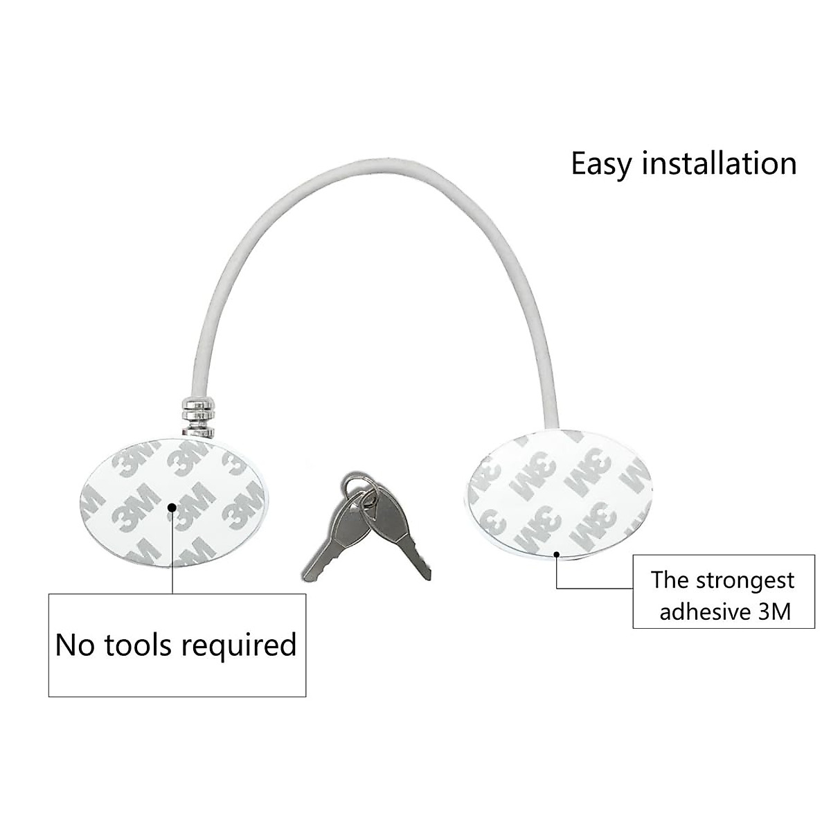 2 Pack Refrigerator Door Locks，Freezer Door Locks，File Drawer Cabinet Locks by REZIPO White with 4 keys