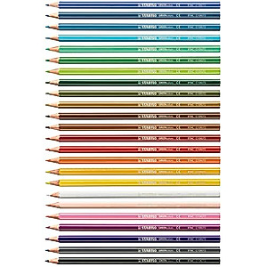 Stabilo Green Color Pencil Wallet , Set of 24 , Multicolored