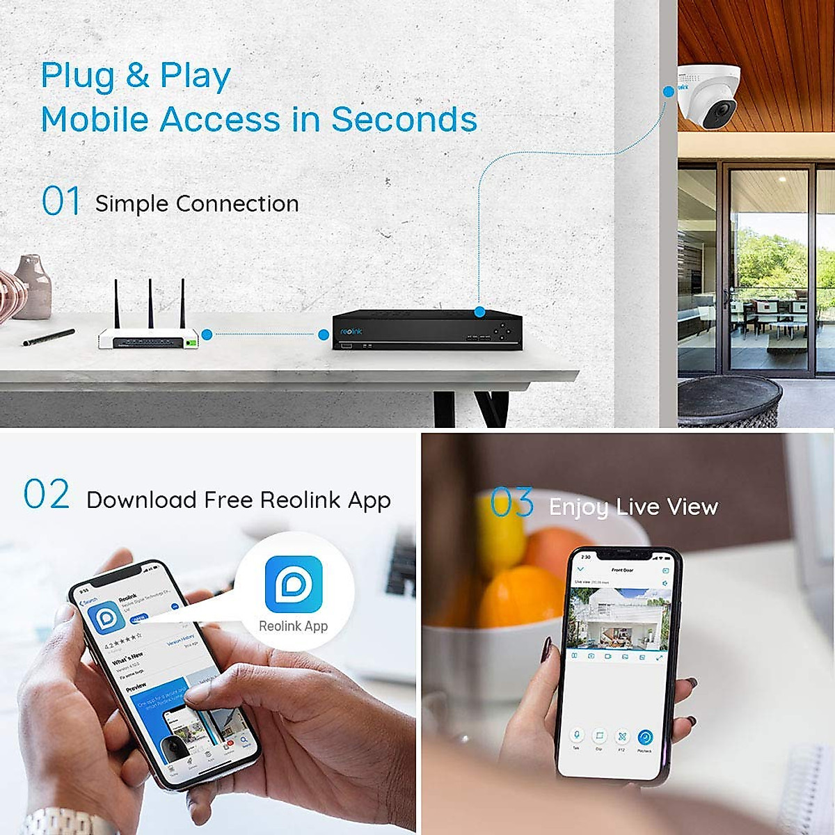 Reolink 4K 16CH PoE Video Surveillance Camera System, H.265 8pcs 8MP PoE IP Security Cameras Outdoor with a 8MP 16-Channel NVR, 3TB HDD pre-Installed, RLK16-820D8-A (Renewed)