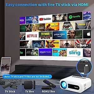 Toperson 5G WiFi Mini Home Video Projector, 1080P Support 7000LM 200'' Portable Movie Theater Projector for iPhone Android Smartphone, TV Stick, USB, HDMI, Xbox, PS4, Laptop, Tablet, PC