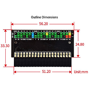 Bicool GPIO Header Adapter for Raspberry Pi 400 Keyboard Computer,Header Expansion,Color-Coded Header,Easy Expansion