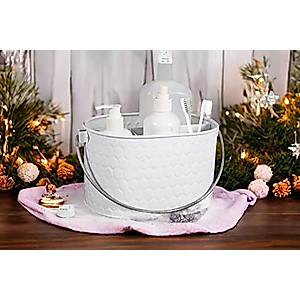 utensil caddy for parties, utensil caddy for countertop, kitchen utensil caddy, plate and utensil caddy - picnic utensil caddy, kitchen utensil caddy for countertop - 10 Inches (Snow White)