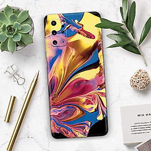 DesignSkinz Liquid Abstract Paint V11 Protective Vinyl Decal Wrap Skin Cover Compatible with The Samsung Galaxy S20 (Screen Trim & Back Glass Skin)