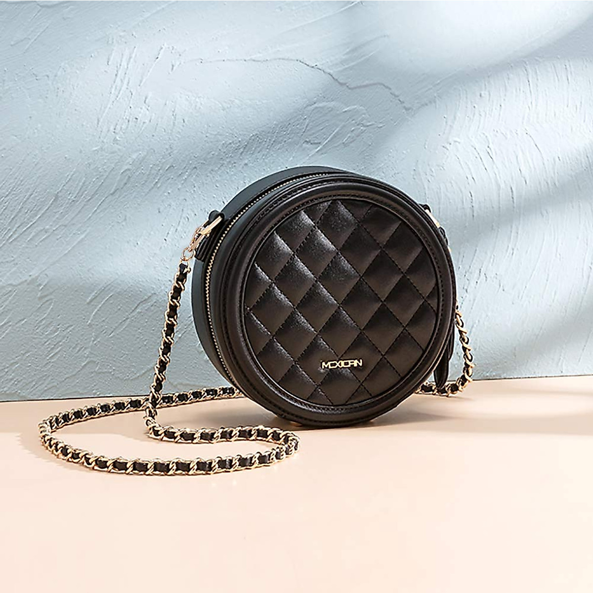 Lamdgbway Purse Chain Strap Braided PU Leather Handbag Shoulder Bag Messenger Bag Replacement Metal Chain Black 120cm/47in