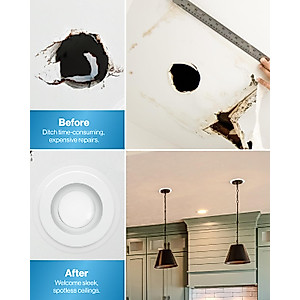 Sunco 12 Pack Goof Rings for Recessed Light Fixture Living Room Can Light Goof Trim Ring, Outer Diameter 8.6-inch, Inner Diameter 6.2-inch, Matte Finish, Flush Mount, 5-6 Inch, White