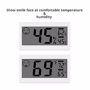 Digital Thermometer Indoor Hygrometer Room Temperature Monitor Humidity Gauge with Big Screen Stand Wall Hanging Magnet Greenhouse House Kitchen Car