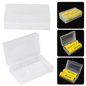 2 Pcs Battery Storage Case, Battery Box for 20700/ Battery, Hard Waterproof Wear resistant Plastic Case (Transparent)