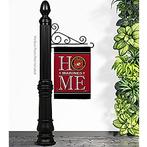 Marine Corps Home Garden Flag - Set Wall Holder Armed Forces USMC Semper Fi United State American Military Veteran Retire Official - House Banner Small Yard Gift Double-Sided Made in USA 13 X 18.5