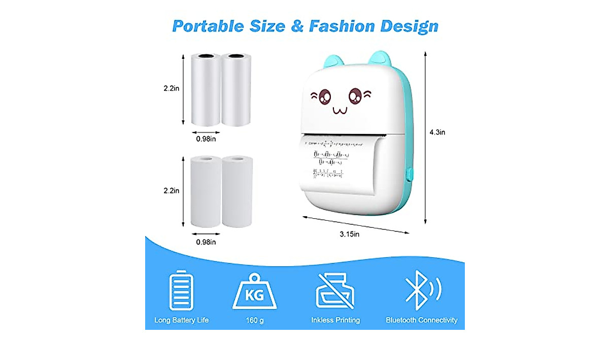 Mini Label Maker Machine with Tape - Portable Bluetooth Printer for ...