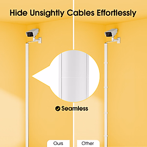 Delamu Corner Cable Concealer, Large Corner Cord Hider Wall Cable Hider, Paintable Wire Covers for Cords, Corner Cord Covers for Wires on Wall, Floor, Baseboard, Ceiling, 0.9in W 0.9in H 94.2in L