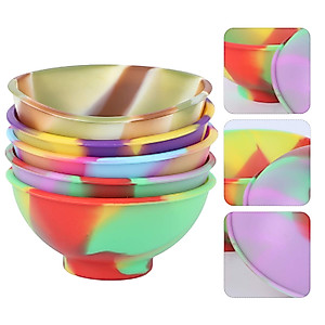 Cabilock 5pcs Rice Bowls Silicone Bowls Storage Bowls Seasoning Bowl Small Silicone Bowls (Mixed Pattern)