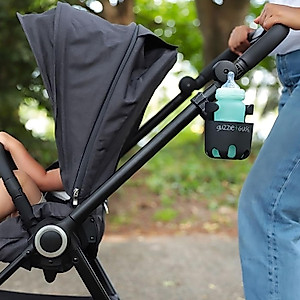 guzzie+Guss Universal Cup Holder for Strollers, Wheelchairs, Mobility Walkers, Bikes, Camping Chairs - Easy Installation - Anti-Slip Sleeve - Fits Wide Variety of Drink Containers - Black