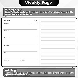 Planner 2023-2024 - July 2023-June 2024, 2023-2024 Weekly & Monthly Planner, 8" x 10", Academic Planner 2023-2024 with Note Page for Each Week, Hardcover, Pen Loop, Elastic Band, Inner Pocket - Black