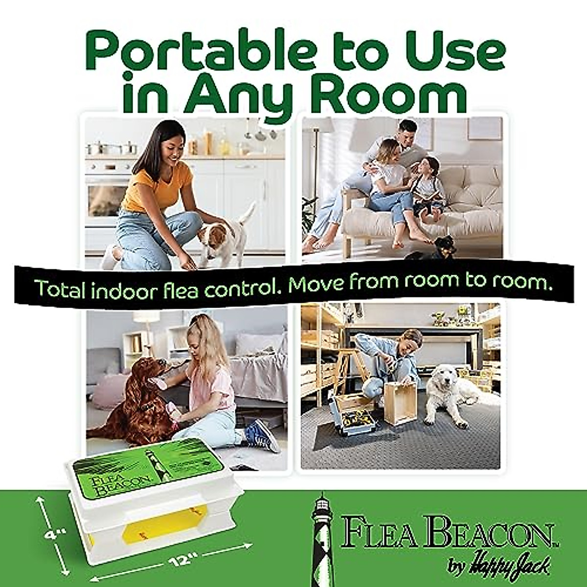 Happy Jack Flea Beacon Kill Fleas in House, Flea Killer, Attracts, Traps Indoor Fleas, Breaks Breeding Cycle Before Adults Lay Eggs, Safe, Fast, & Clean Way to Get Rid of Indoor Fleas, Made in USA