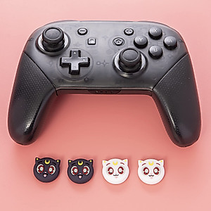 Switch Pro Controller Thumb Grips, Cute Moon Cat Thumb Grips for Switch Pro Controller, PS5 Controller, PS4 Controller, Xbox Controllers