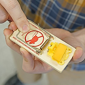 Southern Homewares Wooden Snap Rat Trap Spring Action with Expanded Cheese Shaped Trigger 5 Pack