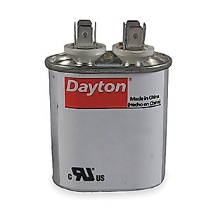 Dayton 2MDV4 Oval Motor Run Capacitor, 5 Microfarad Rating, 370VAC Voltage