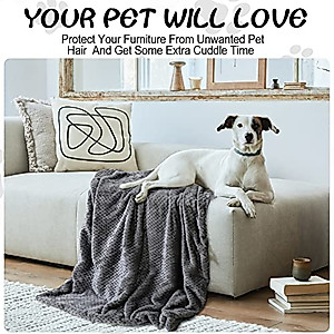 2 Pcs Pet Blanket Flannel Double Layer Dog Cat Blanket Soft Warm Fleece Blankets for Pets Puppy Kitten, Fluffy Cozy Cat Thick Throw Blanket for Couch Bed Sofa Travel Camping (Gray,32 x 40 Inch)