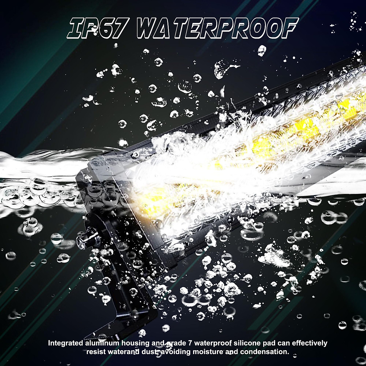 SLARY 32 Inch 180W LED Light Bar White/Amber Flasing Strobe Light with Six Modes Driving Fog Lights Spot Flood Combo Beam Bumper Lights with Switch Wiring Harness for Offroad Truck 4WD SUV ATV UTV