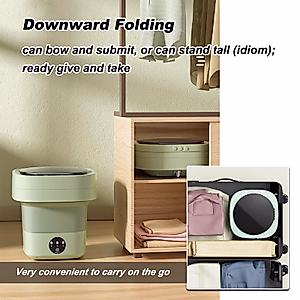 KERHAND Mini Laundry Washer for Cleaning Underwear/Socks,Foldable Portable Washing Machines for Travel,Easy to StoreTurbo Washer Designed to Be More Environmentally Friendly and Save Water (GRENN)