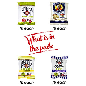 Niro Assortment | Bulk Popcorn, Skinny Pop & Pirate's Booty Snack Pack – 40 Pack Variety Kit with 4 Delicious Flavors | Individual Popcorn Bags