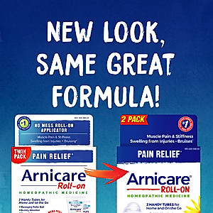 Boiron Arnicare Roll-On for Relief of Joint Pain, Muscle Pain, Muscle Soreness, and Swelling from Bruises or Injury - Non-greasy and Fragrance-Free - 2 Count (Pack of 1)