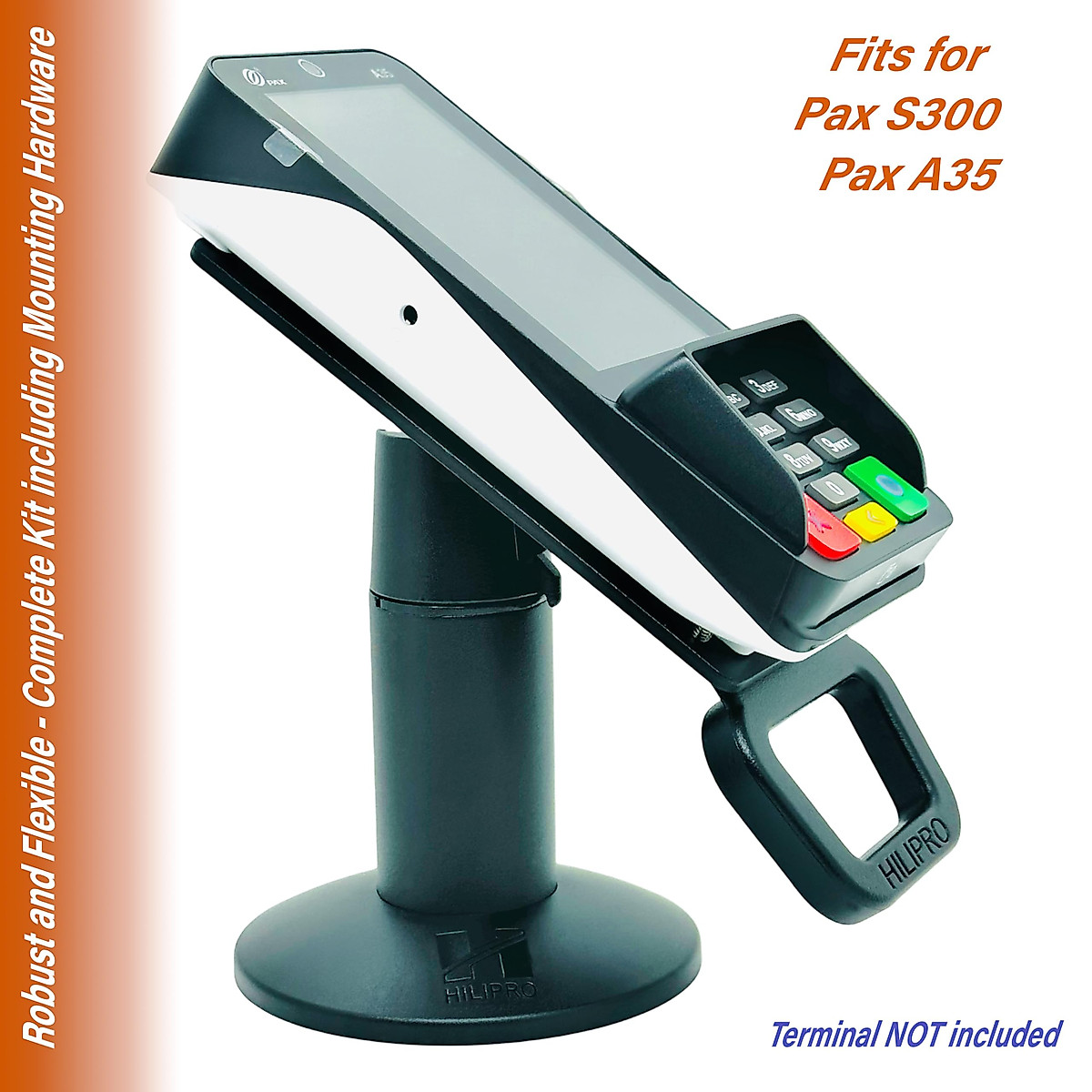Hilipro Swivel Stand for Pax A35 Credit Card Payment Machine Terminal Pin pad - Complete POS Kit - Sturdy and Durable contactless Payment Stand