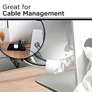 Cordinate Fabric Cord Cover, 6 ft, Hides Cables, Great for Lamps, Light Fixtures, and Desks, Cable Management, Easy Installation, Eggshell White, 40723