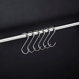YOUNTHYE 100 Pack 2.8 inch S Hooks for Hanging Stainless Steel S Hooks Bulk Sliver Small S Hooks Rack Hangers Heavy Duty S Hanging Hangers Hooks for Kitchen, Work Shop, Bathroom, Garden