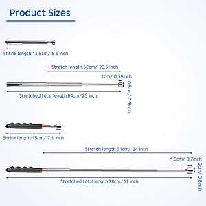 Telescoping Magnet Pick up Tools Include 20 lb Magnetic Tool and 3 lb Telescoping Magnet Stick Gadget for Hard to Reach Places Suitable for Birthday Father’s Day and Christmas (2)