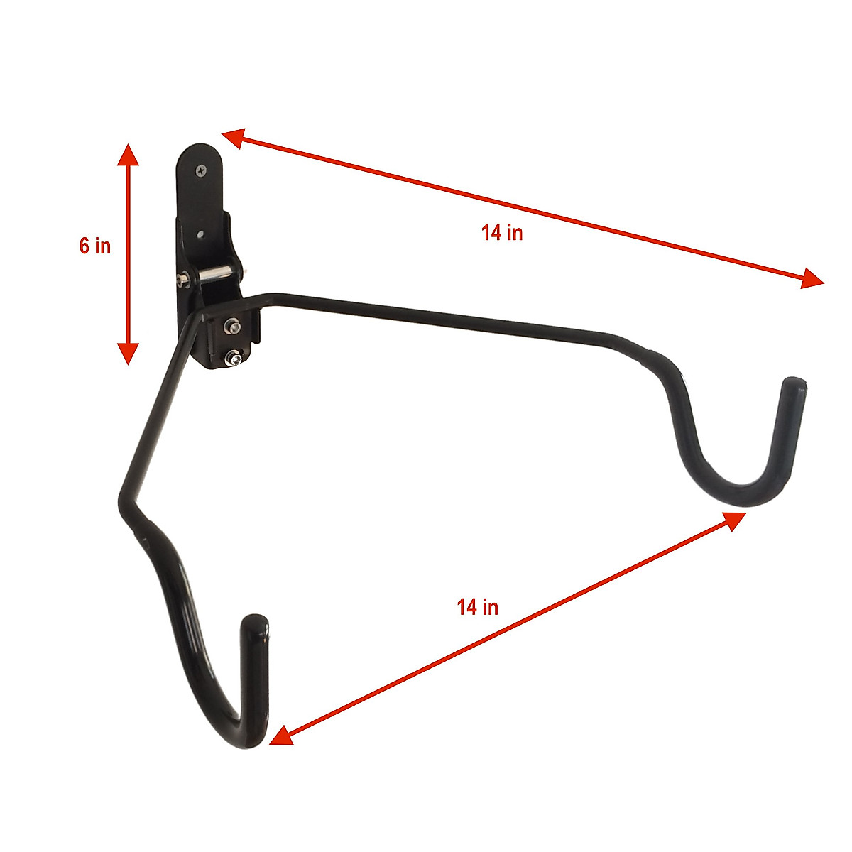 LifeStore Adjustable Bike Rack Wall Mount,100% Solid Steel Bicycle Storage Stand Hanger for Indoor, Garage, Soft Rubber-Coated Hooks, Mounting Screws Included, Heavy Duty Wall Mount Bike Stand (Black)