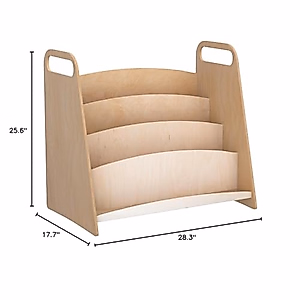 Goodevas Wooden Book Shelf Organizer & Toy Storage for Kids - Wood Book Case & Toy Stand Bookcase for Toddler Room - Montessori Display Stand Bookshelf for Children Made in Ukraine