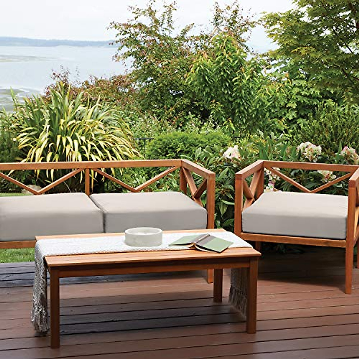 Classic Accessories Ravenna Water-Resistant Patio Chair Seat Cushion Cover, 18 x 18 x 2 Inch, Mushroom, Patio Furniture Cushion Covers