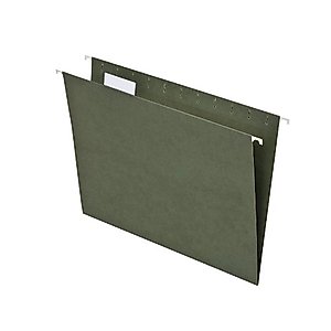 Island Hanging File Folder 1/5 Cut, Letter Size, Standard Green, 25 Count (372 1/5)