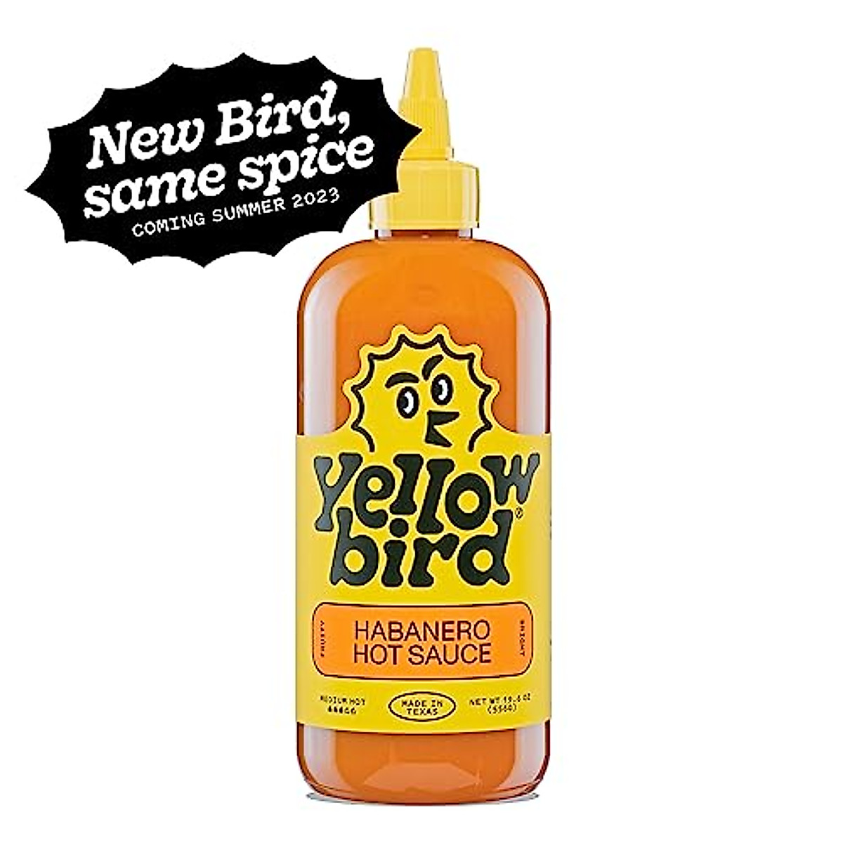 Yellowbird Classic Habanero Hot Sauce 19.6 oz. Tabletop Size (Medium Hot | 1 Bottle | Made in Texas)